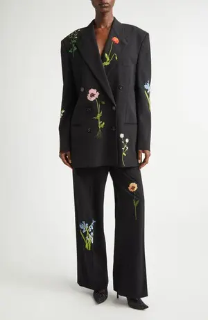 Stella McCartney Flower Embroidered Wool Jacket