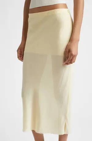 RIER Bias Cut Wool Skirt