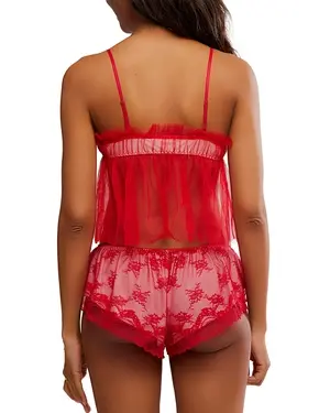 Free People Nightcall Boudoir Set - Lux Red