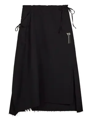 Y - 3 Uniform Raw" Midi Skirt