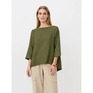 MASAI COPENHAGEN Boatneck Tunic Blouse - Olivine
