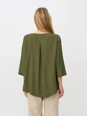 MASAI COPENHAGEN 3/4 Sleeve Blouse - Olivine
