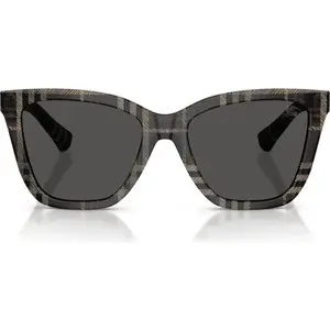 Burberry 54mm Square Sunglasses - Check Grey/dark Grey