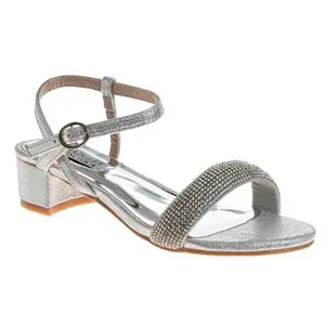 Badgley Mischka Low Heeled Dress Sandals - Silver