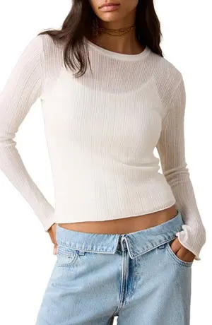 Mango Foldover Low-rise Wide-leg Jeans - Light Blue