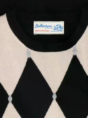 BALLANTYNE Argyle Knit Sweater - Black