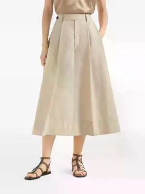 Brunello Cucinelli Sartorial Button Midi Skirt