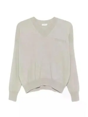Peserico V-neck Embroidered Long Sleeve Sweater