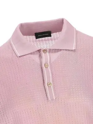 Tagliatore Openwork Buttoned Polo Shirt