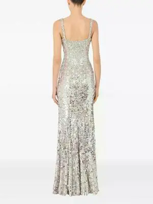 Jenny Packham Mirabeau Sequined Dress - Silver