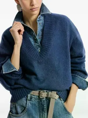 Brunello Cucinelli V-neck Sweater - Blue