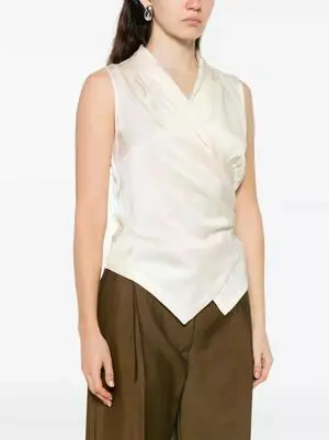 Brunello Cucinelli Sleeveless V-neck Top - Neutrals