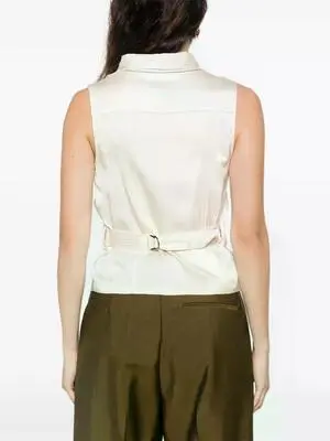 Brunello Cucinelli Sleeveless V-neck Top - Neutrals