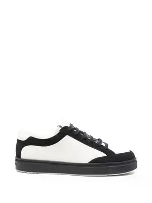 Emporio Armani Colour Block Leather Sneakers - White