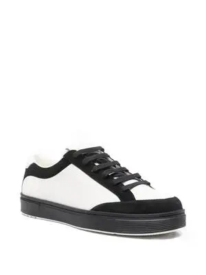 Emporio Armani Colour Block Leather Sneakers - White