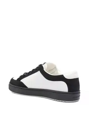 Emporio Armani Colour Block Leather Sneakers - White