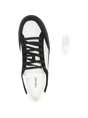Emporio Armani Colour Block Leather Sneakers - White
