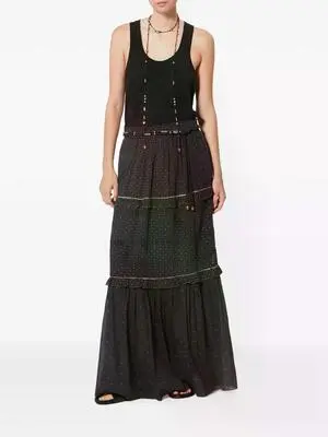 MARANT ETOILE Volodia Ruffled Maxi Skirt - Black