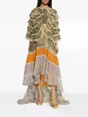 Etro Ruffled Leopard-print Maxi Dress - Brown