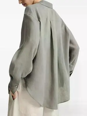 Brunello Cucinelli Monili Linen Shirt - Grey