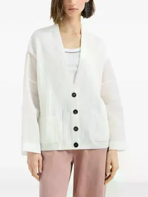 Brunello Cucinelli Ribbed Cardigan - White
