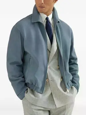 Brunello Cucinelli Nubuck Shirt Jacket - Blue