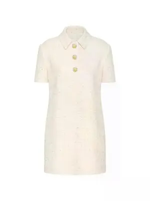 Valentino Garavani Silk Tweed Mini Dress - Neutrals