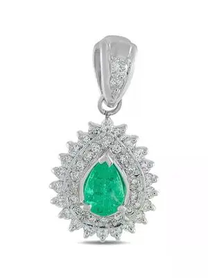 LB EXCLUSIVE Diamond And Emerald Pendant - Silver