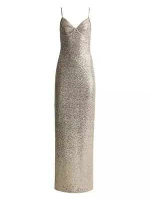 St. John Sequin Embellished Maxi Dress - Neutrals