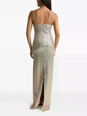 St. John Sequin Embellished Maxi Dress - Neutrals