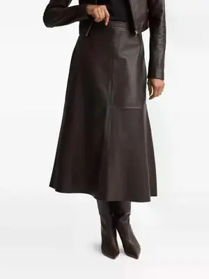 St. John Leather Midi Skirt