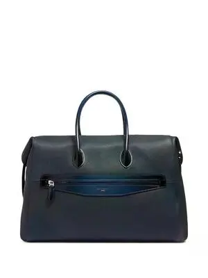 Santoni Double-zip Leather Travel Bag - Blue