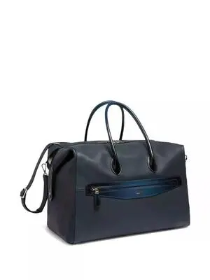 Santoni Double-zip Leather Travel Bag - Blue