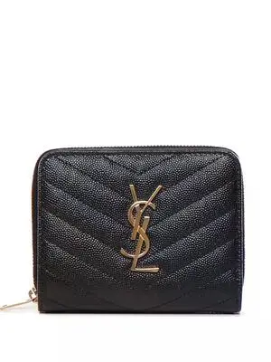 Saint Laurent Chevron Logo Wallet - Black