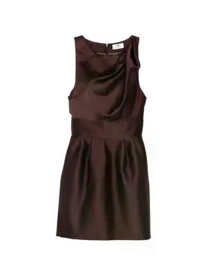 Brown Draped Mini Cocktail Dresses
