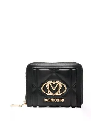 Moschino Quilted Logo-plaque Wallet - Black