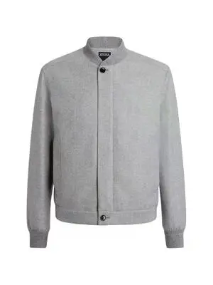 Zegna Oasi Buttoned Cashmere Bomber Jacket - Grey