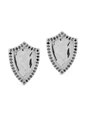 Mateo Shield Diamond Cufflinks - Silver