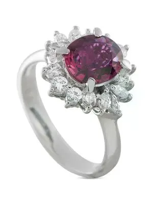 LB EXCLUSIVE Ruby And Diamond Platinum Ring