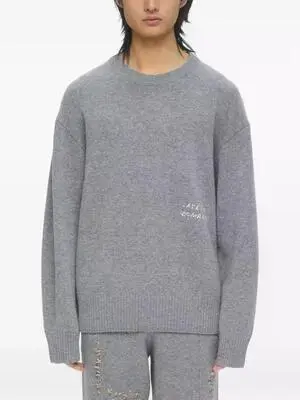 DOMREBEL Embroidered Crew-neck Wool-blend Sweater
