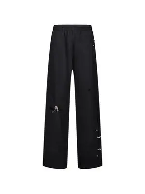 We11Done Piercing-detail Track Pants - Black