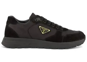 Prada Prax 2.0 Renylon And Suede Sneakers - Black