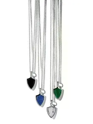 Mateo Black Diamond Shield Pendant Necklace