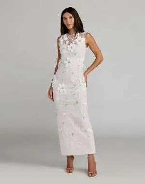 Mac Duggal Embellished Lace Column Gown
