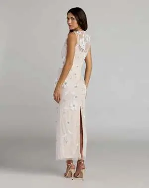 Mac Duggal Embellished Lace Column Gown