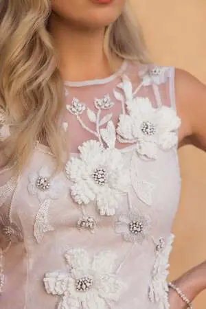 Mac Duggal Embellished Lace Column Gown