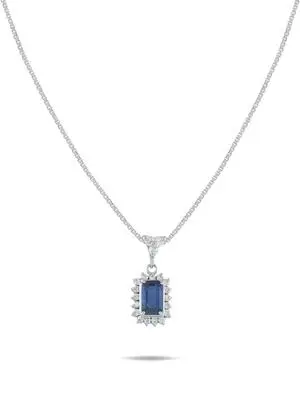 LB EXCLUSIVE Diamond And Sapphire Pendant Necklace - Silver