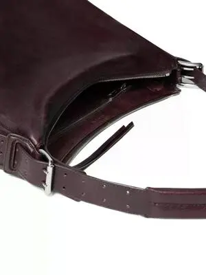 LEMAIRE Small Belted Shoulder Bag In Leather - Brown