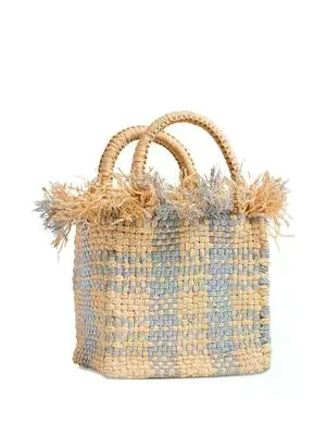 Pamela Munson Mini Check Mate Woven Tote - Neutrals