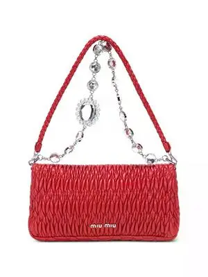 Miu Miu Matelassé-effect Leather Shoulder Bag